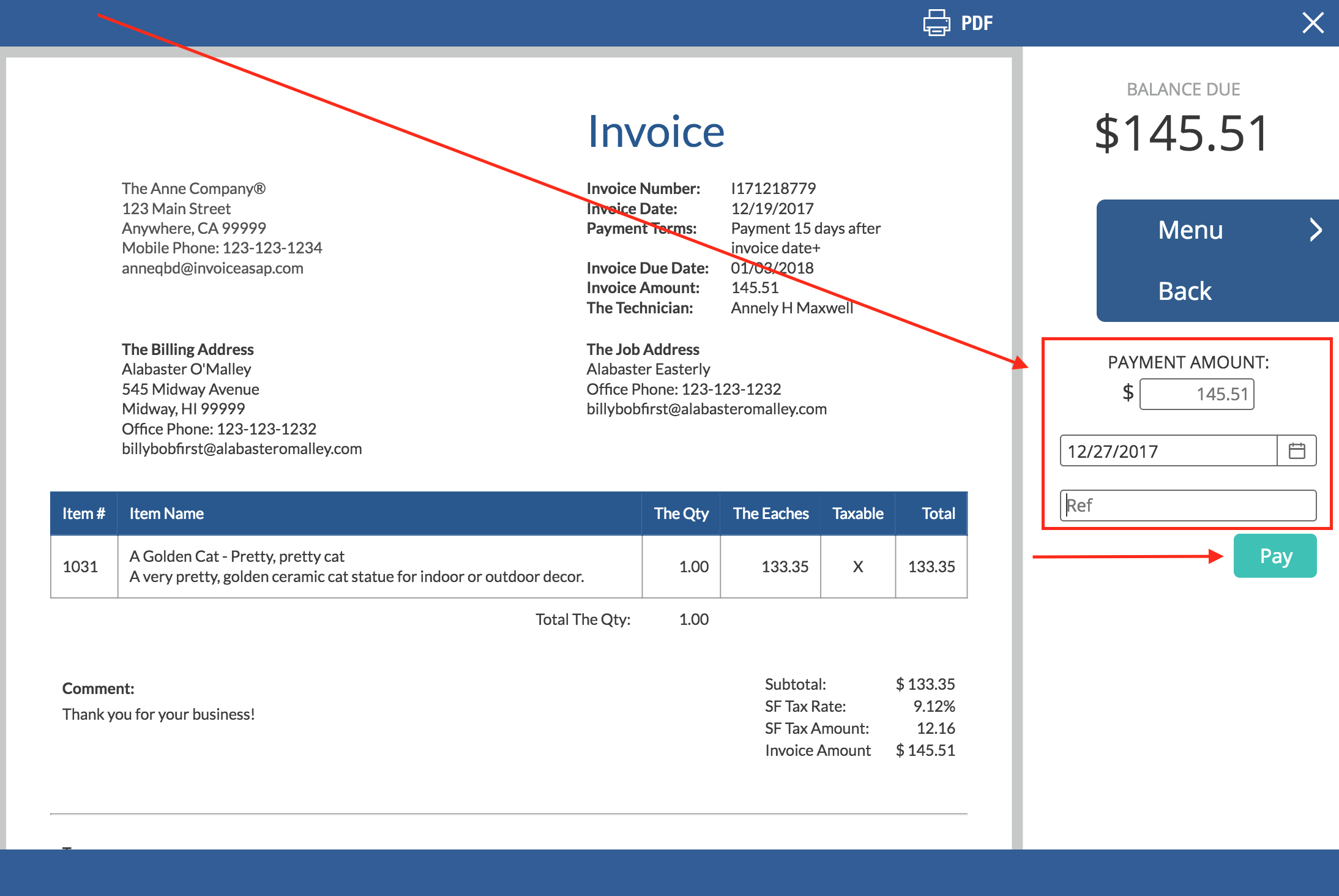 Web Dashboard: Mark an Invoice as Paid with Credit Card – InvoiceASAP ...