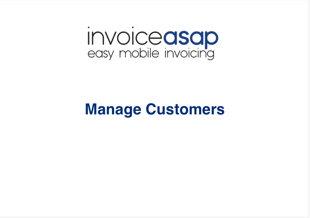 Mobile App: Manage Customers – InvoiceASAP Support