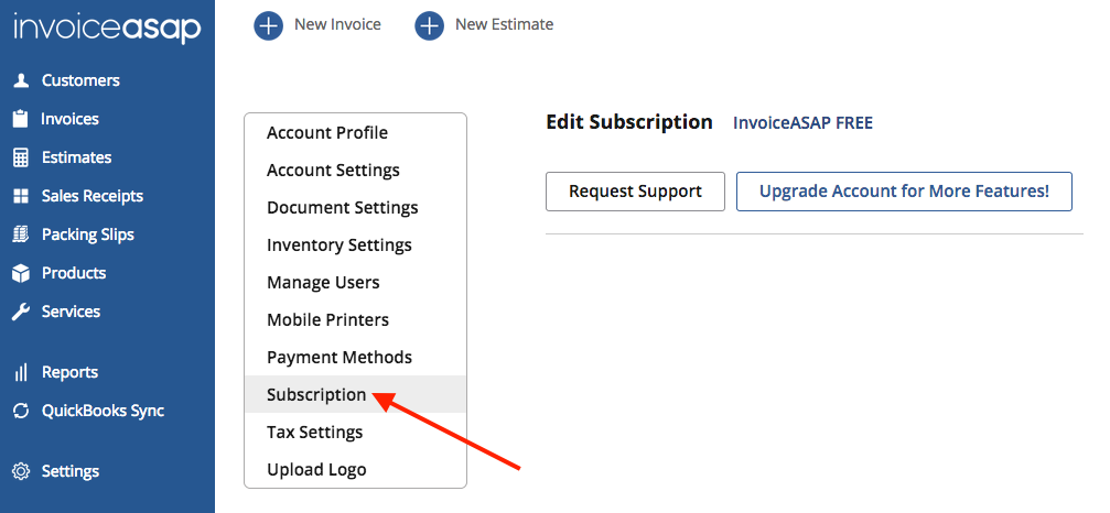 Web Dashboard: Reactivate my Subscription – InvoiceASAP Support