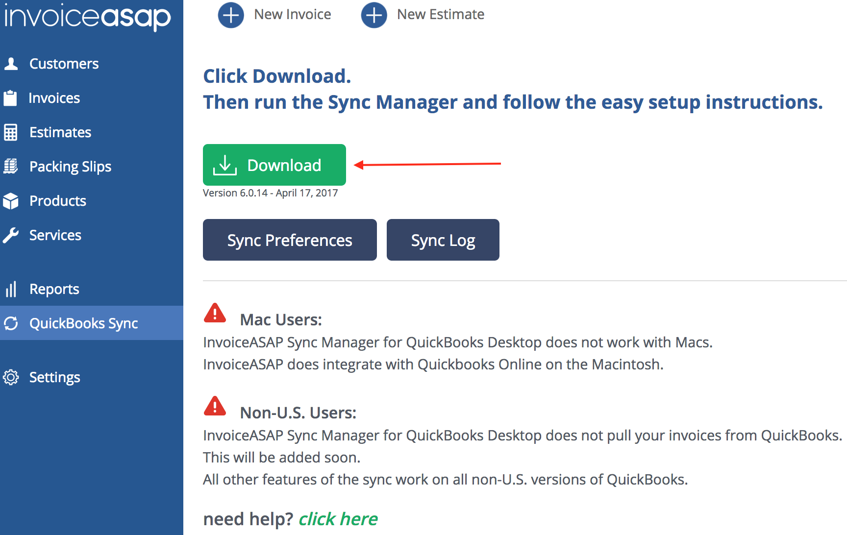 Web Dashboard: Sync payments from Quickbooks for PC to InvoiceASAP ...