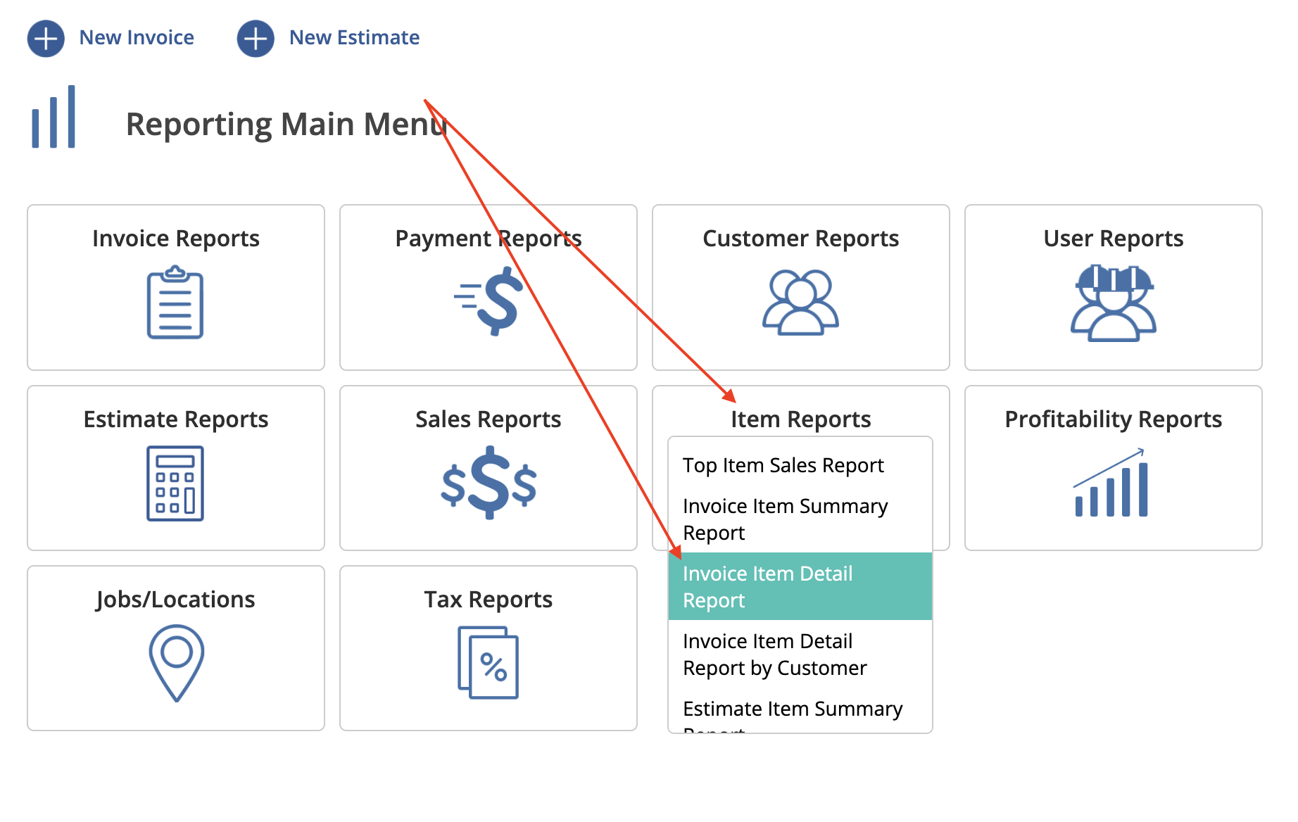 Web Dashboard: Invoice Item Detail Report – InvoiceASAP Support