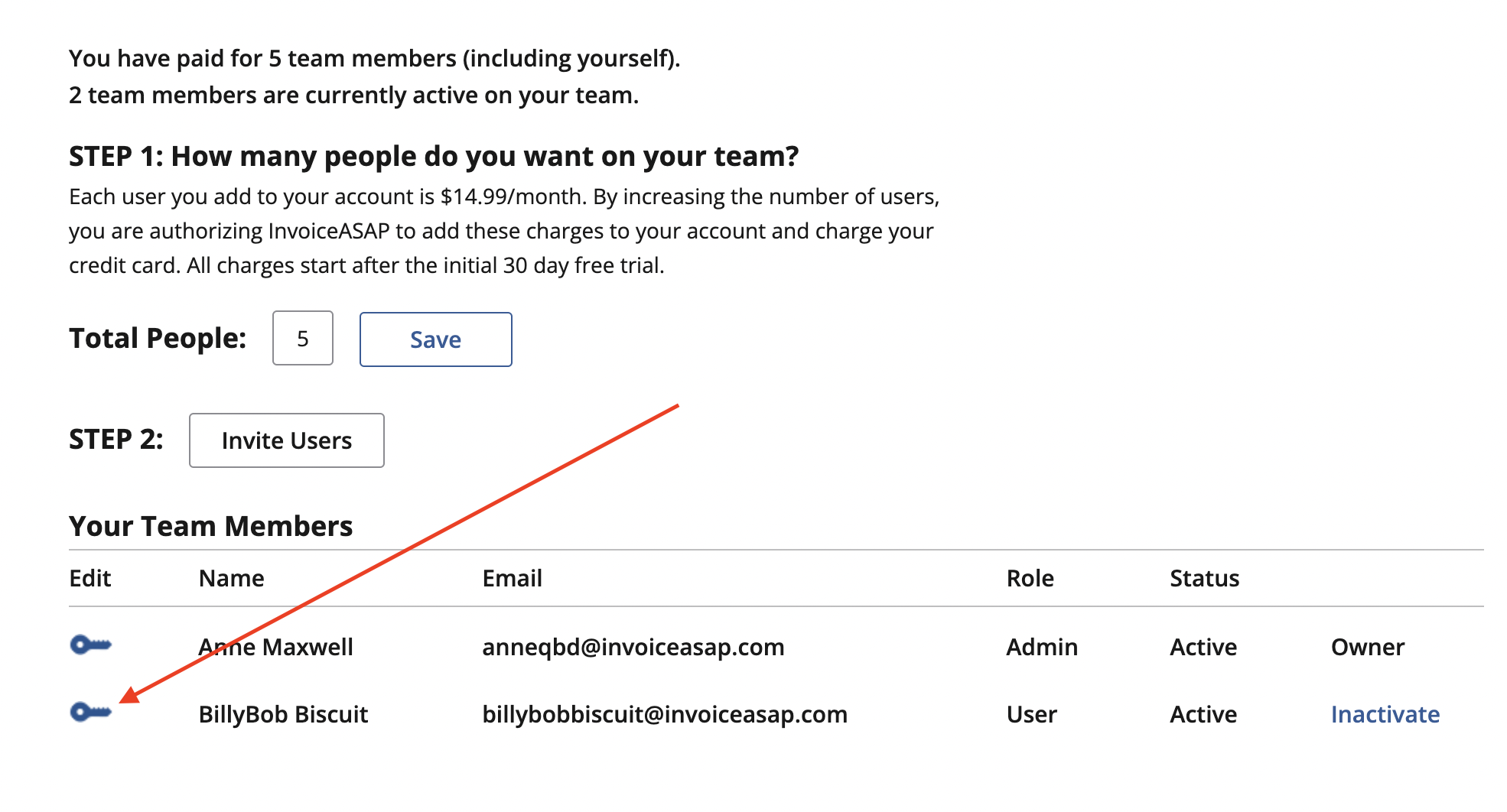 Web Dashboard: Set User Permissions – InvoiceASAP Support