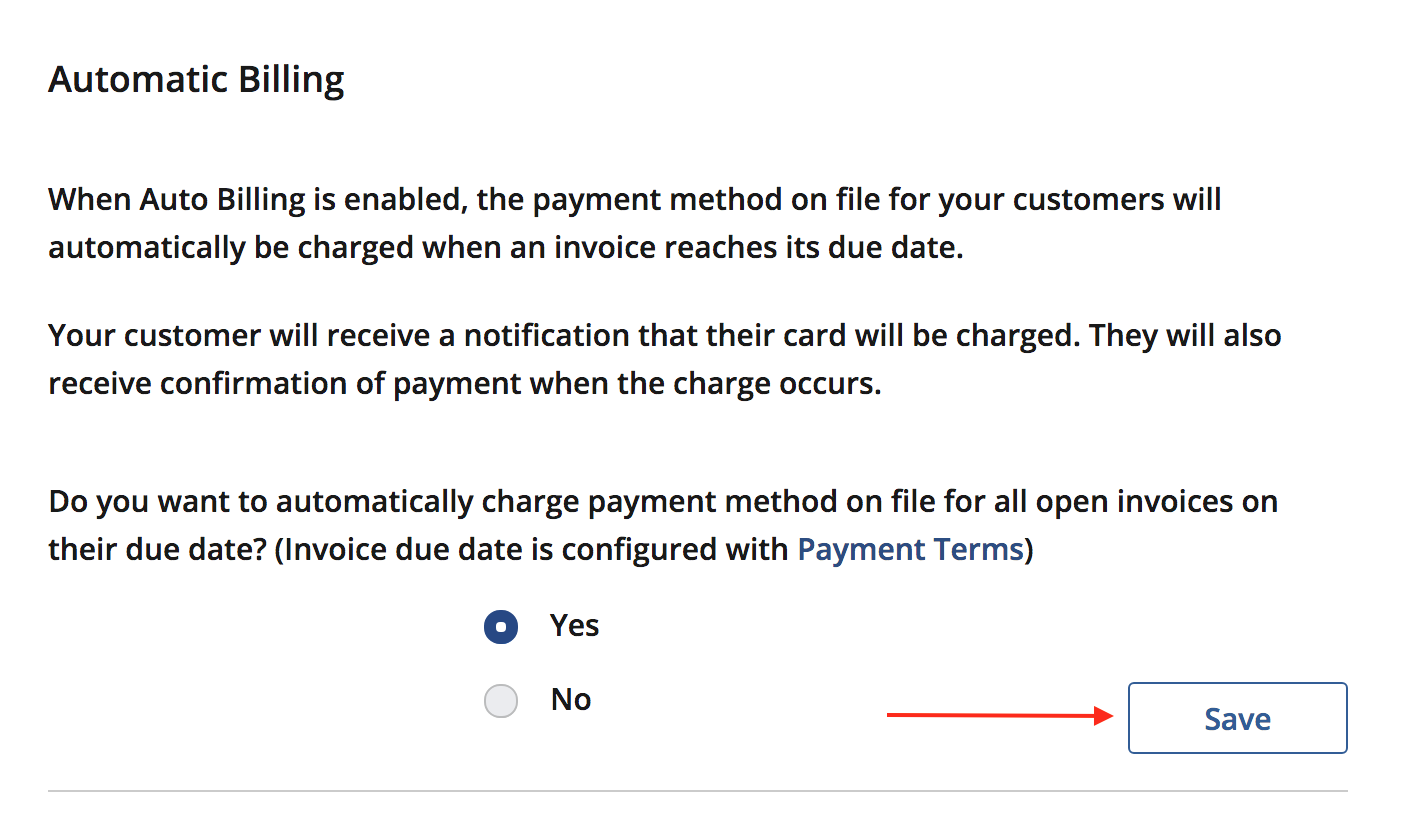 Web Dashboard: Turn on Auto Billing – InvoiceASAP Support