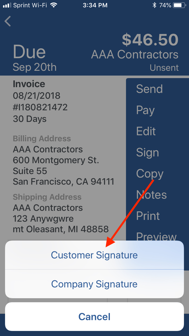 Mobile App: Capture Signatures on the App – InvoiceASAP Support