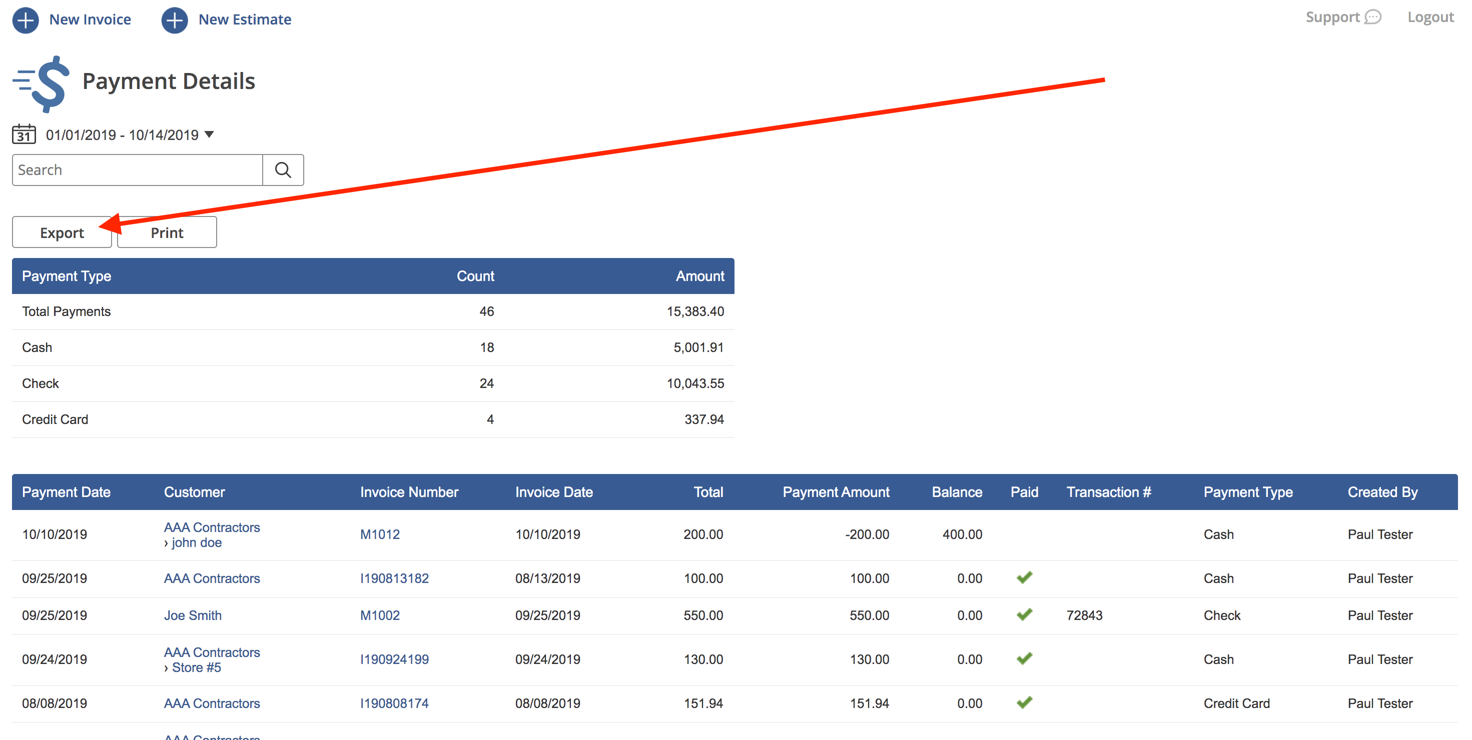 Web Dashboard: View Payment Reports – InvoiceASAP Support