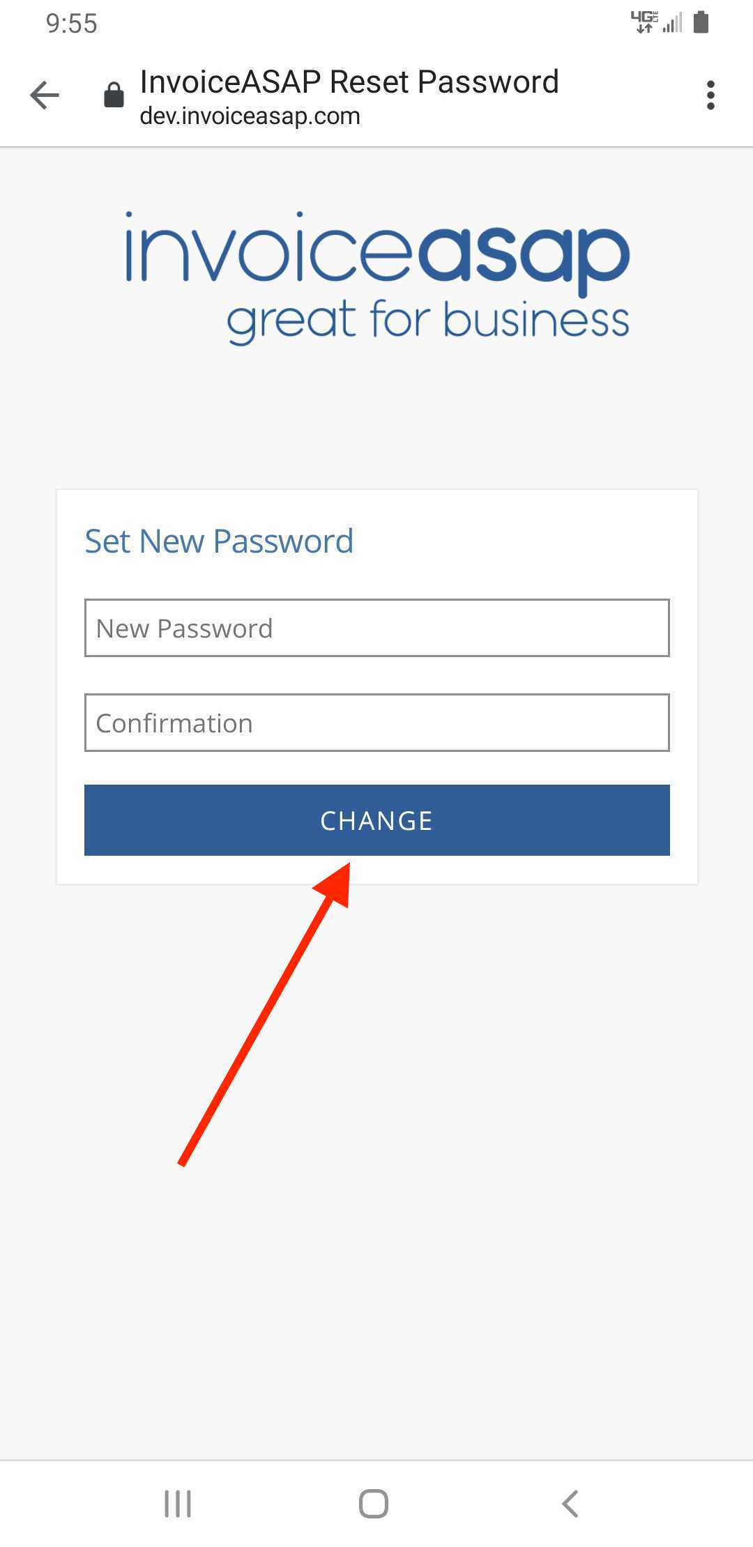 Mobile App: Reset Password – InvoiceASAP Support