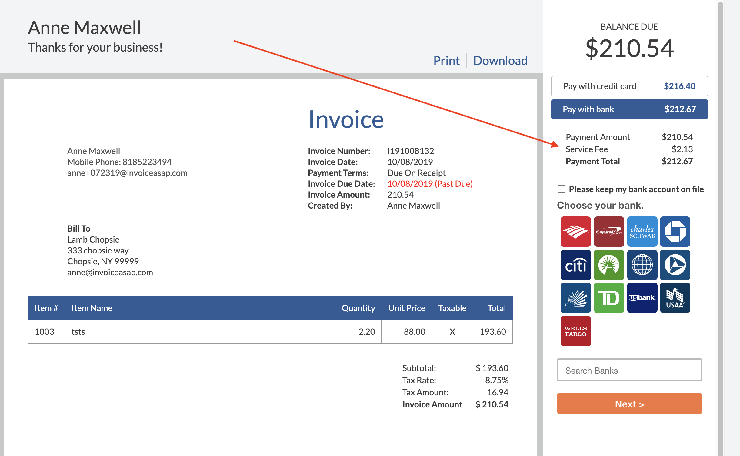 Web Dashboard: Pass Credit Card Processing and ACH Fees to Your ...