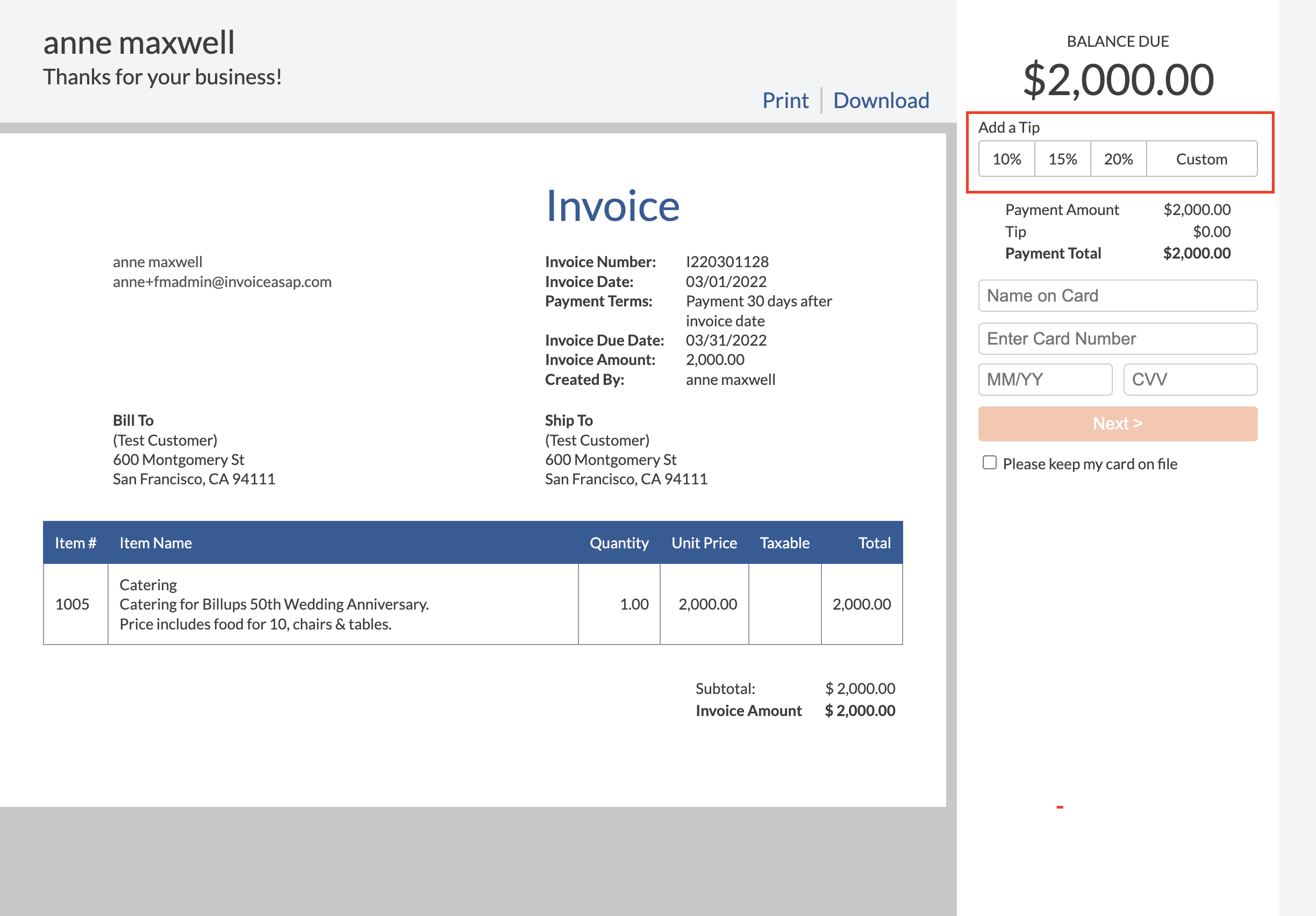 Web Dashboard: Add Tipping to your Invoices – InvoiceASAP Support